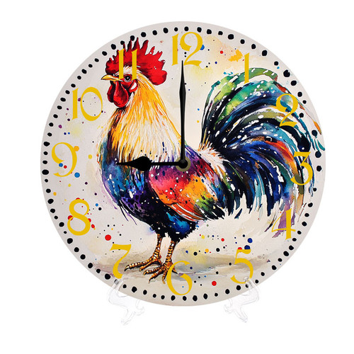 Yjiankangz Kitchen Chicken Tabletop Desktop Silent Non Ticking Round ...