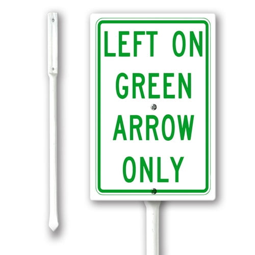 Yjiankangz Left Oon Green Arrow Only Yard Sign,Traffic Parking ...