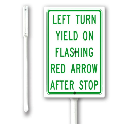 Yjiankangz Left Trun Yield On Flashing Red Arrow After Stop Yard Sign ...
