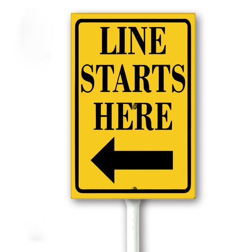 Yjiankangz Line Starts Here With Left Arrow Yard Sign With Stake ...