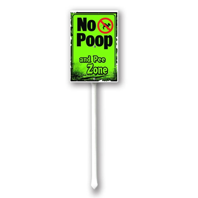 Yjiankangz No Poop and Pee Zone Yard Sign with Stake Aluminum Metal No ...