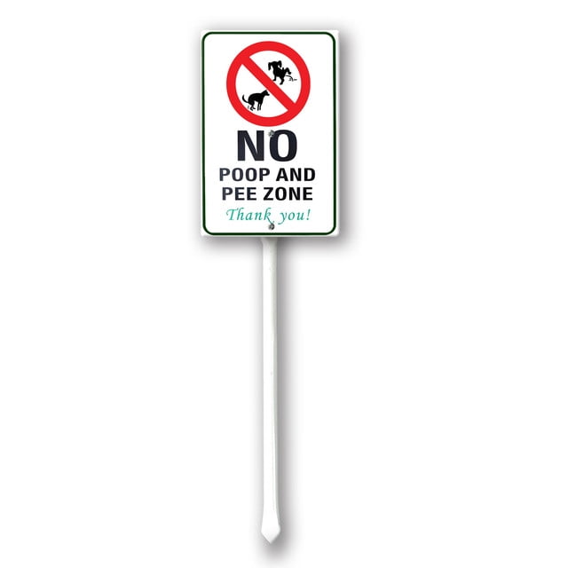 Yjiankangz No Poop and Pee Zone Yard Sign with Stake Aluminum Metal No ...