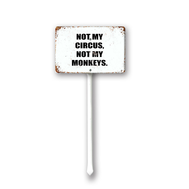 Yjiankangz Not My Circus Not My Monkeys Sign with Stake Yard Art for ...