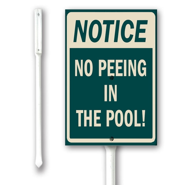 Yjiankangz Notice No Peeing In The Pool Yard Sign 7x8.8 Inch Garden ...