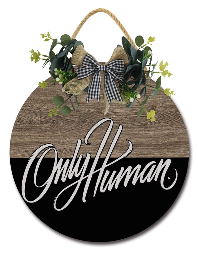 Yjiankangz Only Human Sign for Front Door Hanging Seasons Sign Outdoor ...