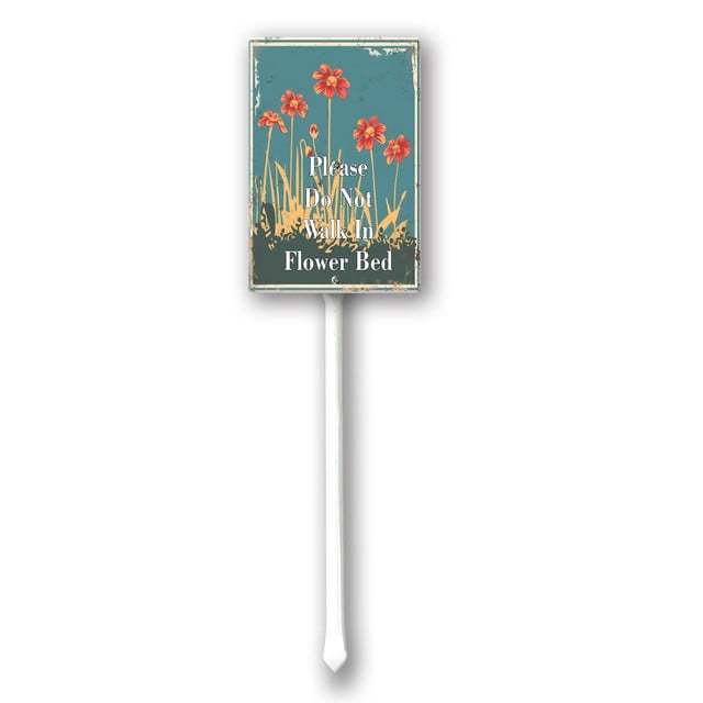 Yjiankangz Please Do Not Walk In Flower Bed Yard Signs with Stakes ...
