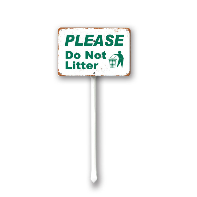 Yjiankangz Please For Not Litter Sign with Stake Yard Art for Garden ...