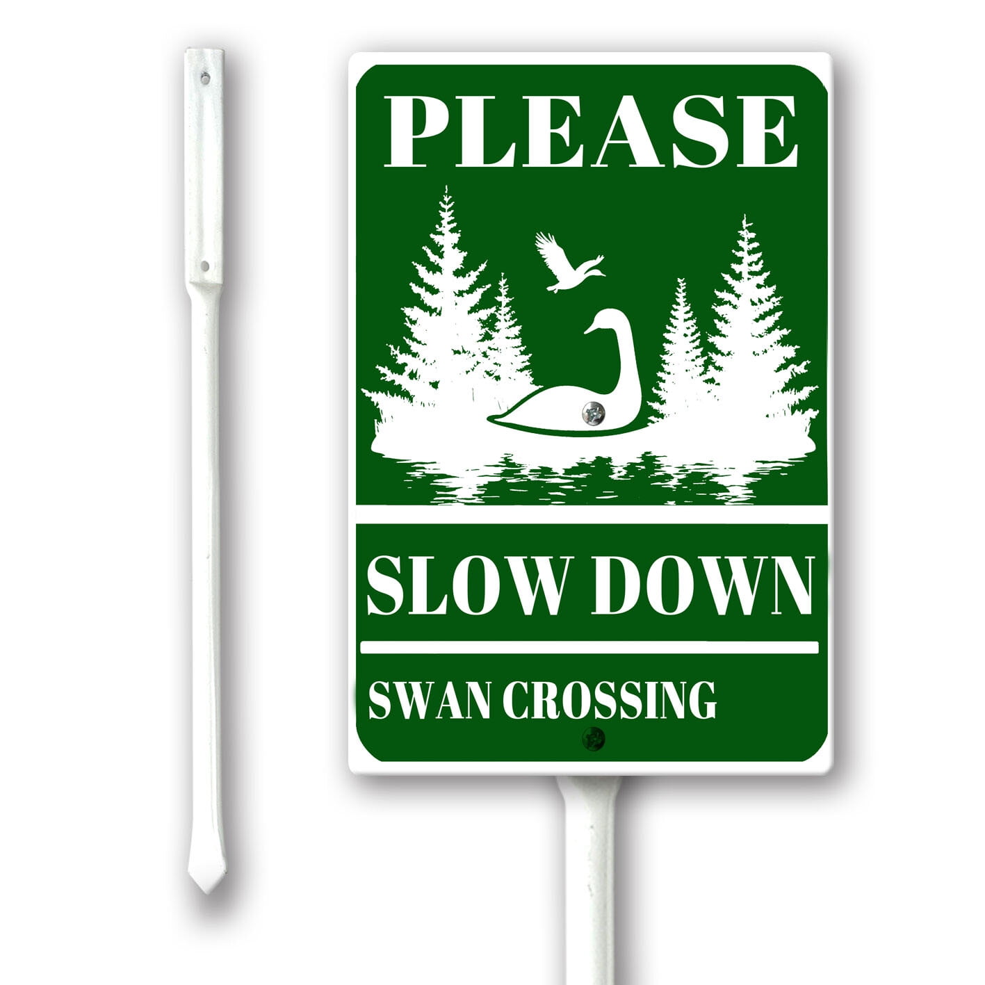 Yjiankangz Please Slow Down Swan Crossing Yard Sign With Stakes 8x12 ...
