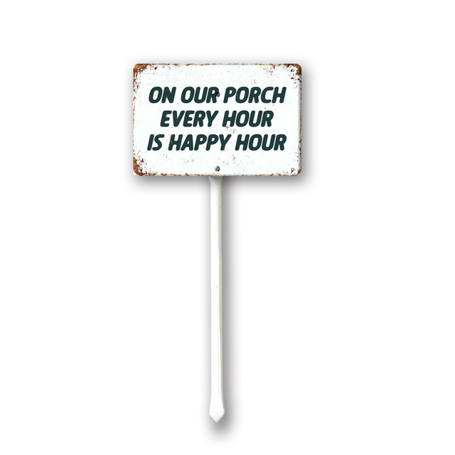 Yjiankangz On Our Porch Every Hour is Happy Hour Sign with Stake Yard ...