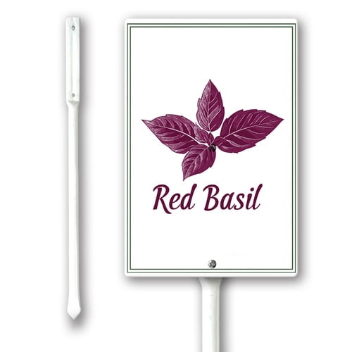 Yjiankangz Red Basil Aluminium Yard Sign Vegetable Garden Sign 8x12 ...