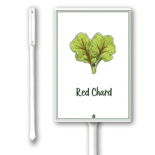 Yjiankangz Red Chard Aluminium Yard Sign Vegetable Garden Sign 8x12 ...