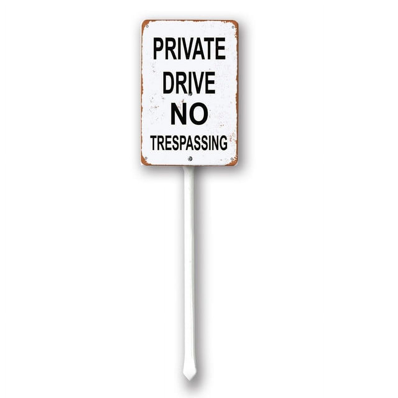 Yjiankangz Retro 8x12 In Private Drive No Trespassing Yard Sign for ...