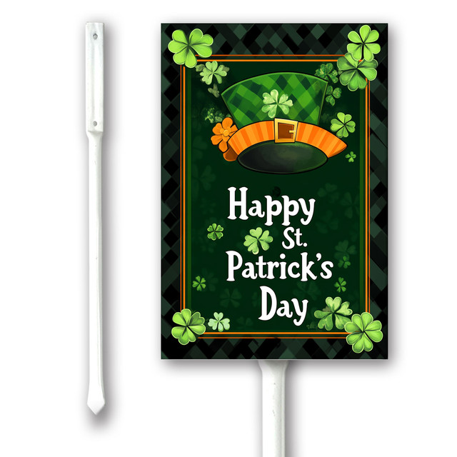 Yjiankangz Retro Happy St. Patricks Day Green And Black Plaid Clover ...
