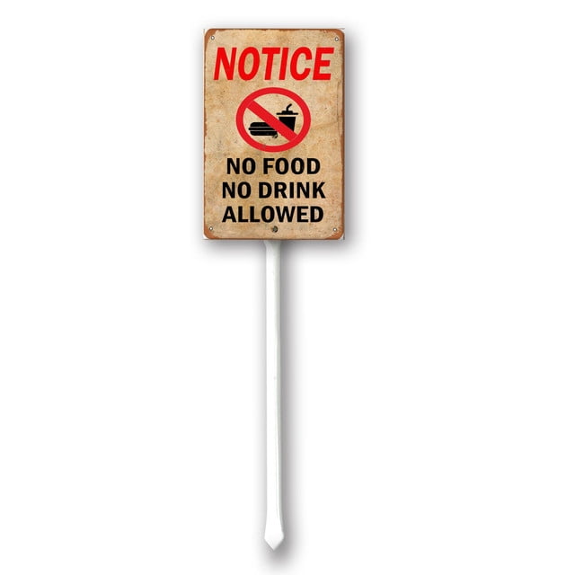Yjiankangz Retro Notice Sign No Food No Drink Allowed Yard Signs with ...