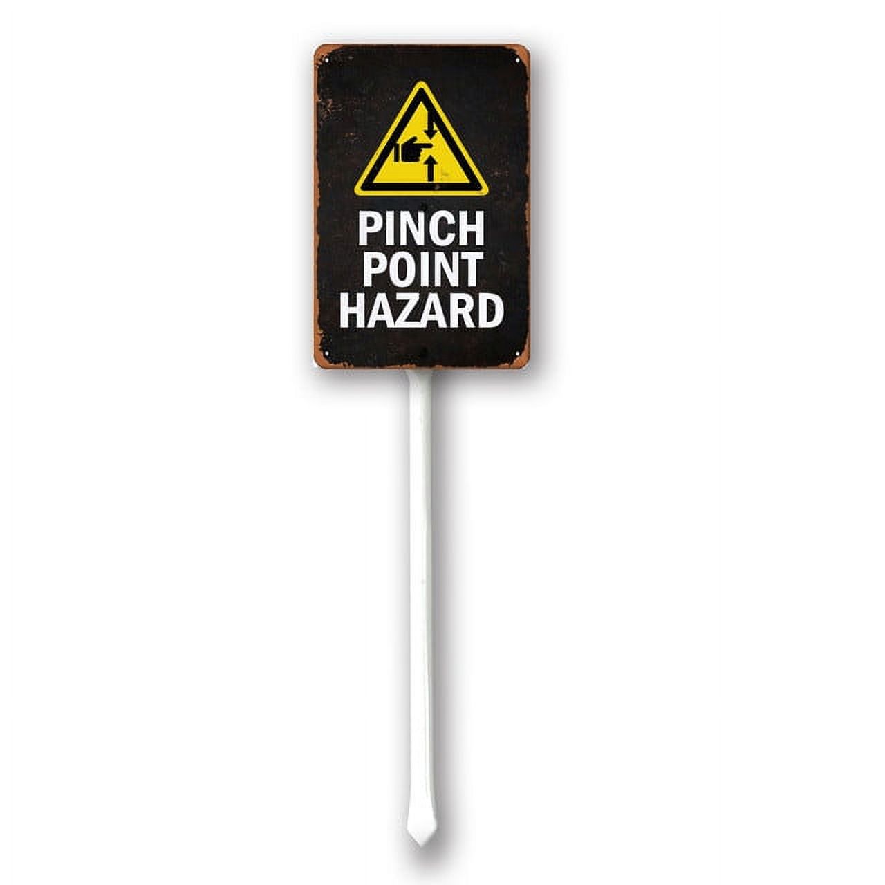 Yjiankangz Retro Pinch Point Hazard Sign Yard Signs with Stake for ...