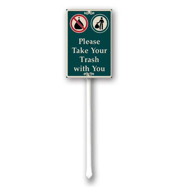 Yjiankangz Retro Please Take Your Trash With You Yard Sign with Stake ...
