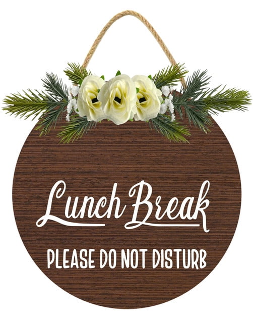 Yjiankangz Round 11 Inch Lunch Break Please Do Not Disturb Wreaths Wood ...