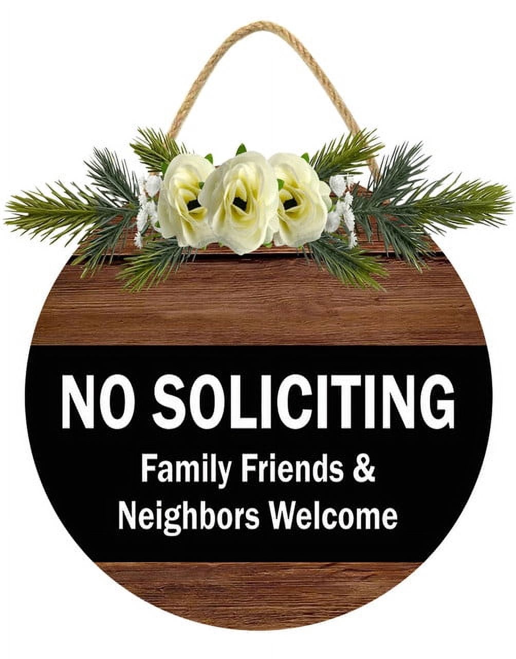 Yjiankangz Round 12 Inch No Soliciting Family Friends Neighbors Welcome ...