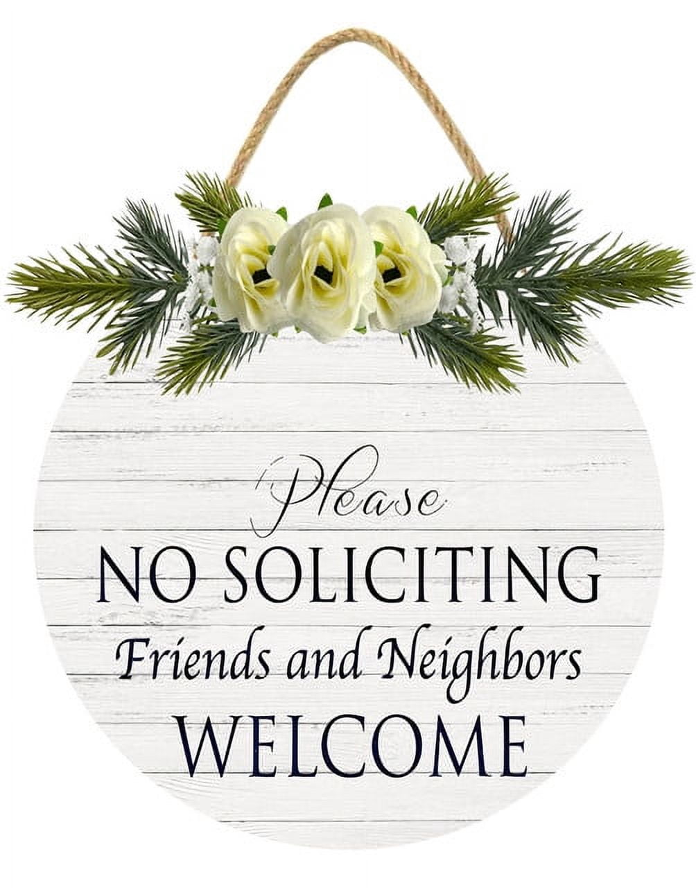 Yjiankangz Round 12 Inch No Soliciting Family Friends Neighbors Welcome ...