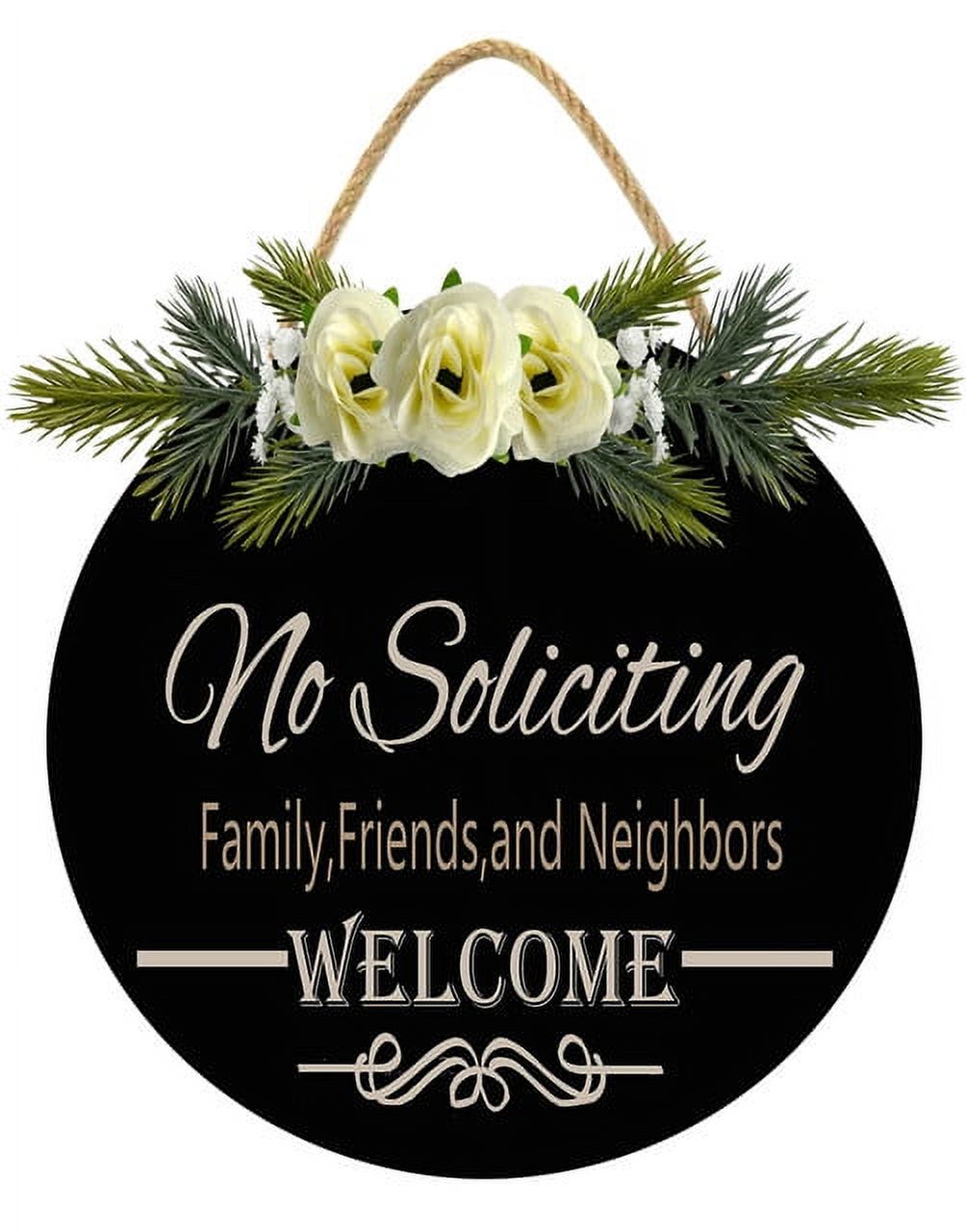 Yjiankangz Round 12 Inch No Soliciting Sign Family Friends And ...