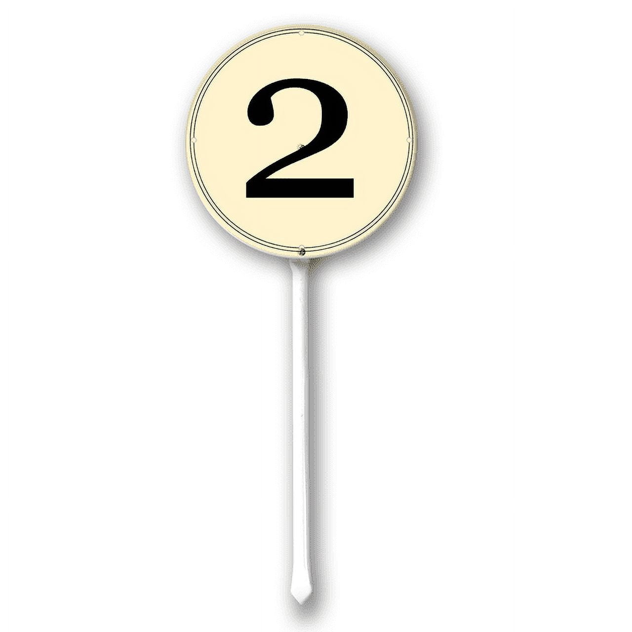 Yjiankangz Round Aluminum Number 2 Yard Signs With Stakes 9.2x9.2 inch ...