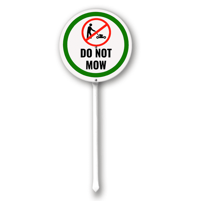 Yjiankangz Sign 9.2x9.2 Inch Do Not Mow Aluminum Round Yard Signs Lawn ...
