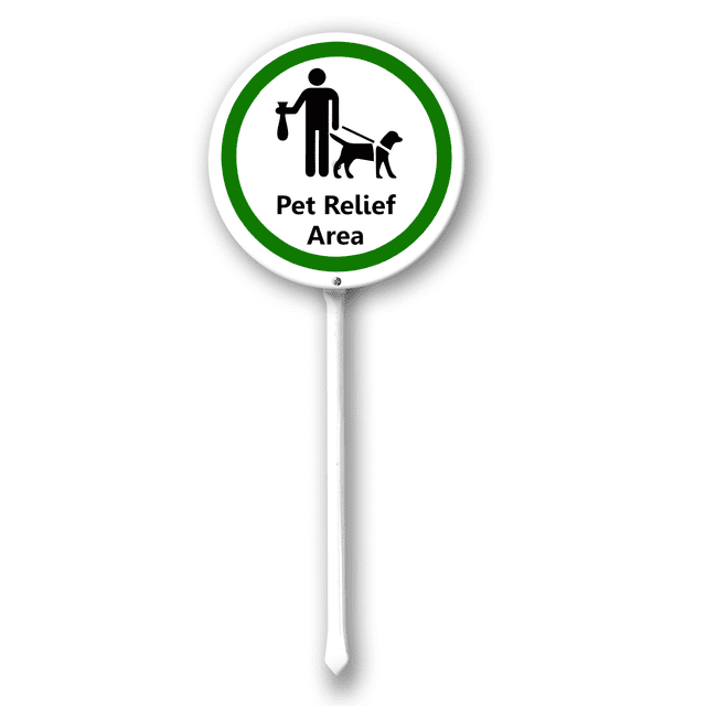 Yjiankangz Sign 9.2x9.2 Inch Pet Relief Area Aluminum Round Yard Signs ...
