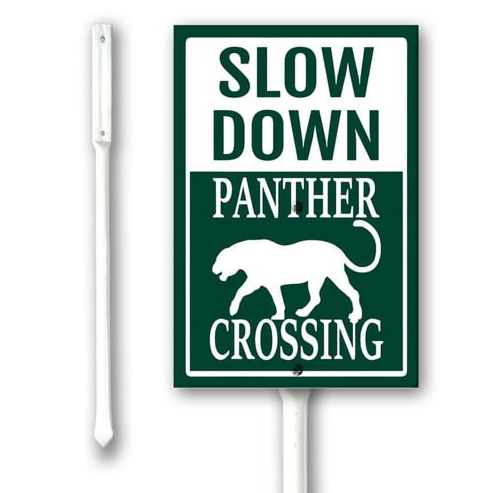 Yjiankangz Slow Down Panther Crossing Yard Warning Sign Pedestrian ...
