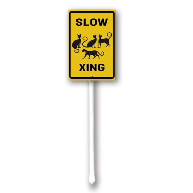 Yjiankangz Slow Down Sign Cat Crossing Sign Drive Slow Sign Slow CAT ...