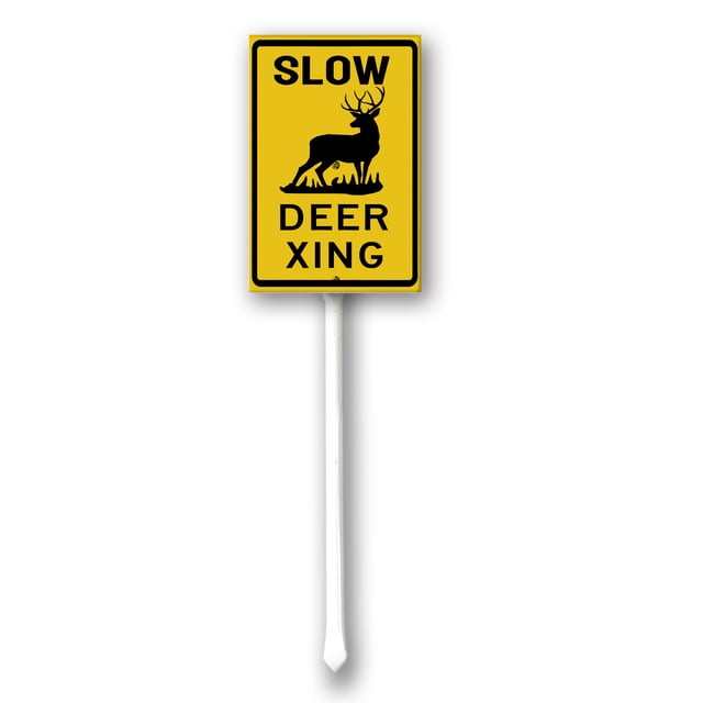 Yjiankangz Slow Down Signs DEER XING Sign Drive Slow Sign Slow DEER ...