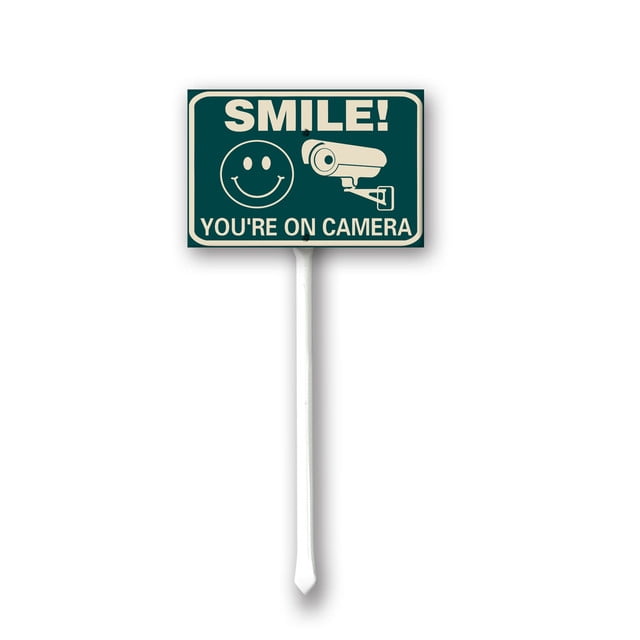 Yjiankangz Smile You Are On Camera Yard Sign with Stake Yard Art for ...