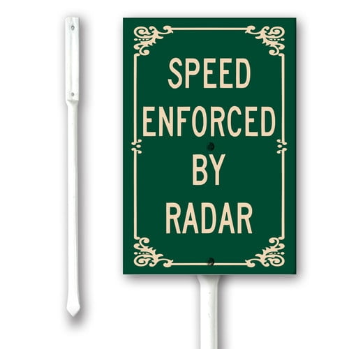 Yjiankangz Speed Enforced By Padar Yard Sign with Stake Rustproof ...