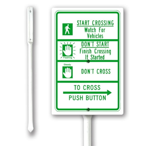 Yjiankangz To Cross Push Button Traffic Yard Sign Crossing Pedestrian ...