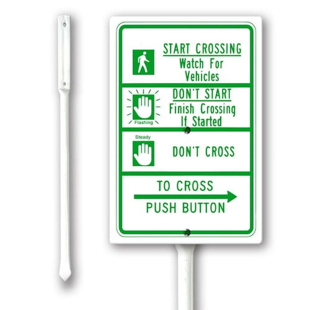 Yjiankangz To Cross Push Button Traffic Yard Sign Crossing Pedestrian ...