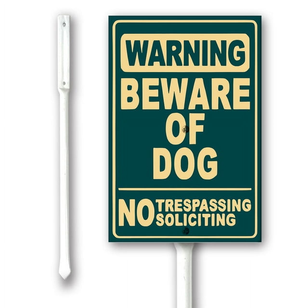 Yjiankangz Warning Beware Of Dog No Trespassing Soliciting Yard Sign ...