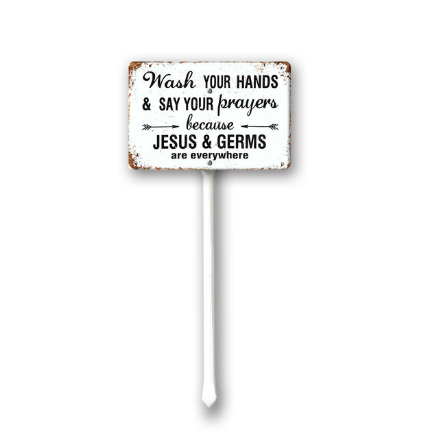 Yjiankangz Wash Your Hands and Say Your Prayers Sign with Stake Yard ...