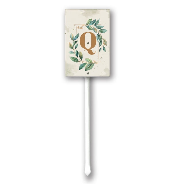 Yjiankangz Watercolor Greenery Monogram Letter Q Butterfly Garden Sign ...