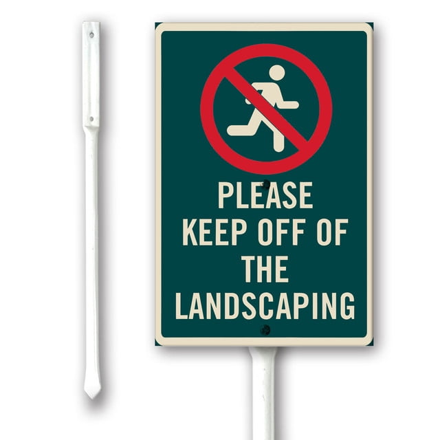 Yjiankangz Yard Sign 4.6x6In Please Keep Off Of The Landscaping Yard ...