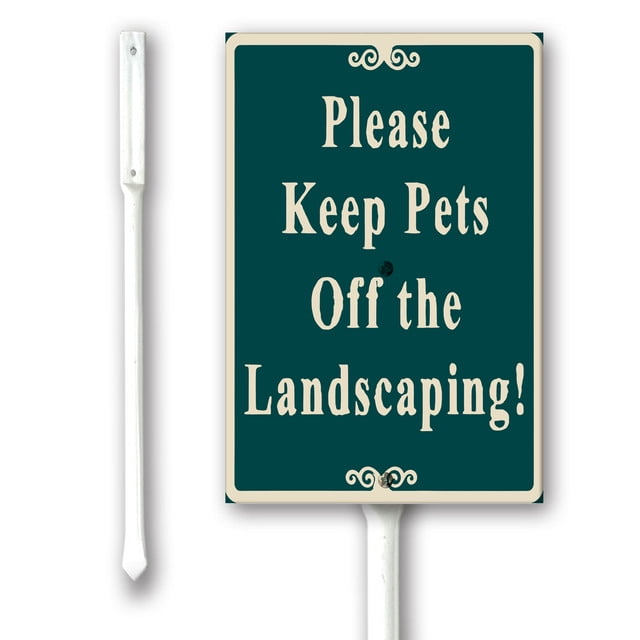 Yjiankangz Yard Sign 4.6x6In Please Keep Pets Off The Landscaping Yard ...