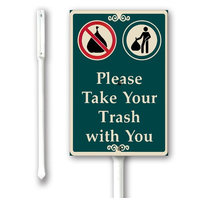 Yjiankangz Yard Sign 4.6x6In Please Take Your Trash With You Yard Sign ...