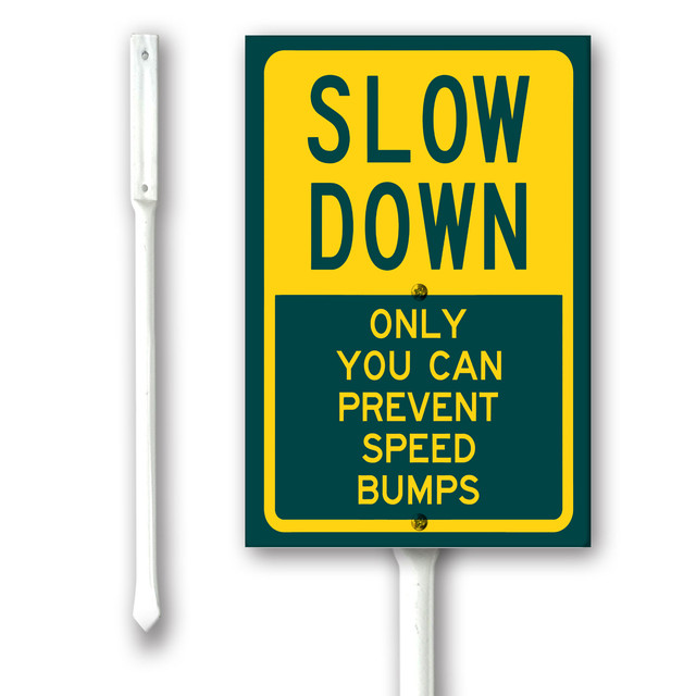 Yjiankangz Yard Sign 4.6x6inch Slow Down Only You Can Prevent Speed ...