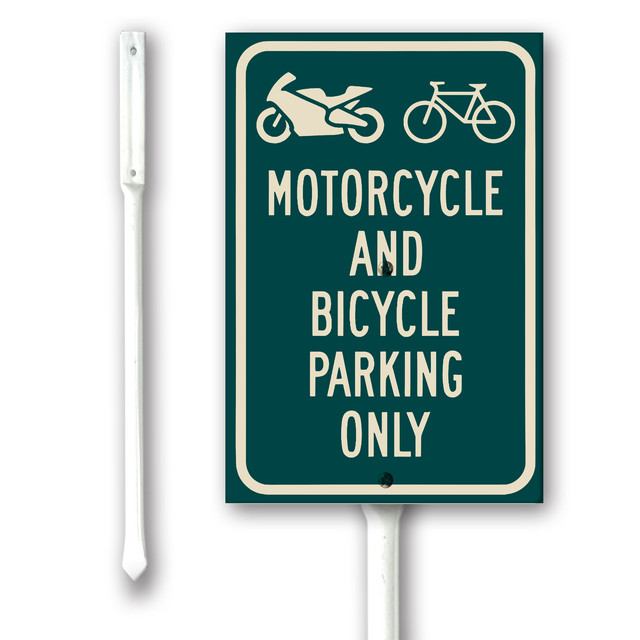 Yjiankangz Yard Sign 7x8.8In Motorcycles And Bicycle Parking Only Yard ...