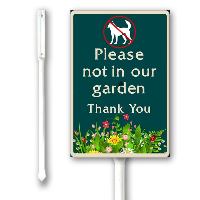 Yjiankangz Yard Sign 7x8.8In Please Not In Our Garden Thank You Yard ...