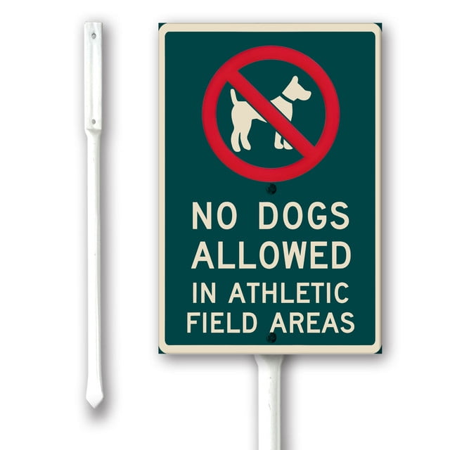 Yjiankangz Yard Sign 8x12In No Dogs Allowed In Athletic Field Areas ...