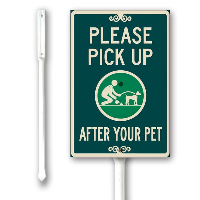 Yjiankangz Yard Sign 8x12In Please Pick Up After Your Pet Yard Sign ...