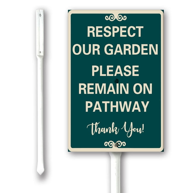 Yjiankangz Yard Sign 8x12In Respect Our Garden Please Remain On Pathway ...