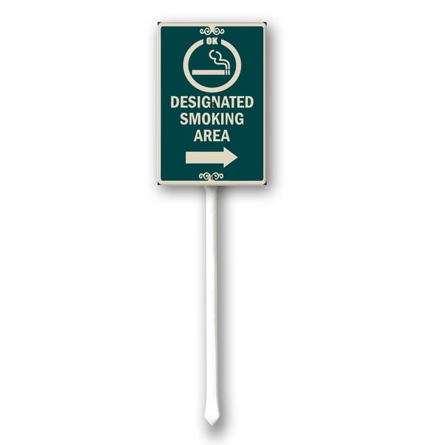 Yjiankangz Yard Sign Designated Smoking Area With Right Arrow Yard Sign ...