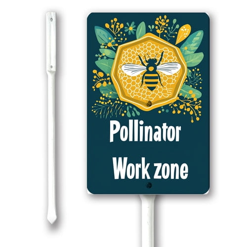 Yjiankangz Pollinator Work Zone Yard Sign Spring Garden Decor With ...
