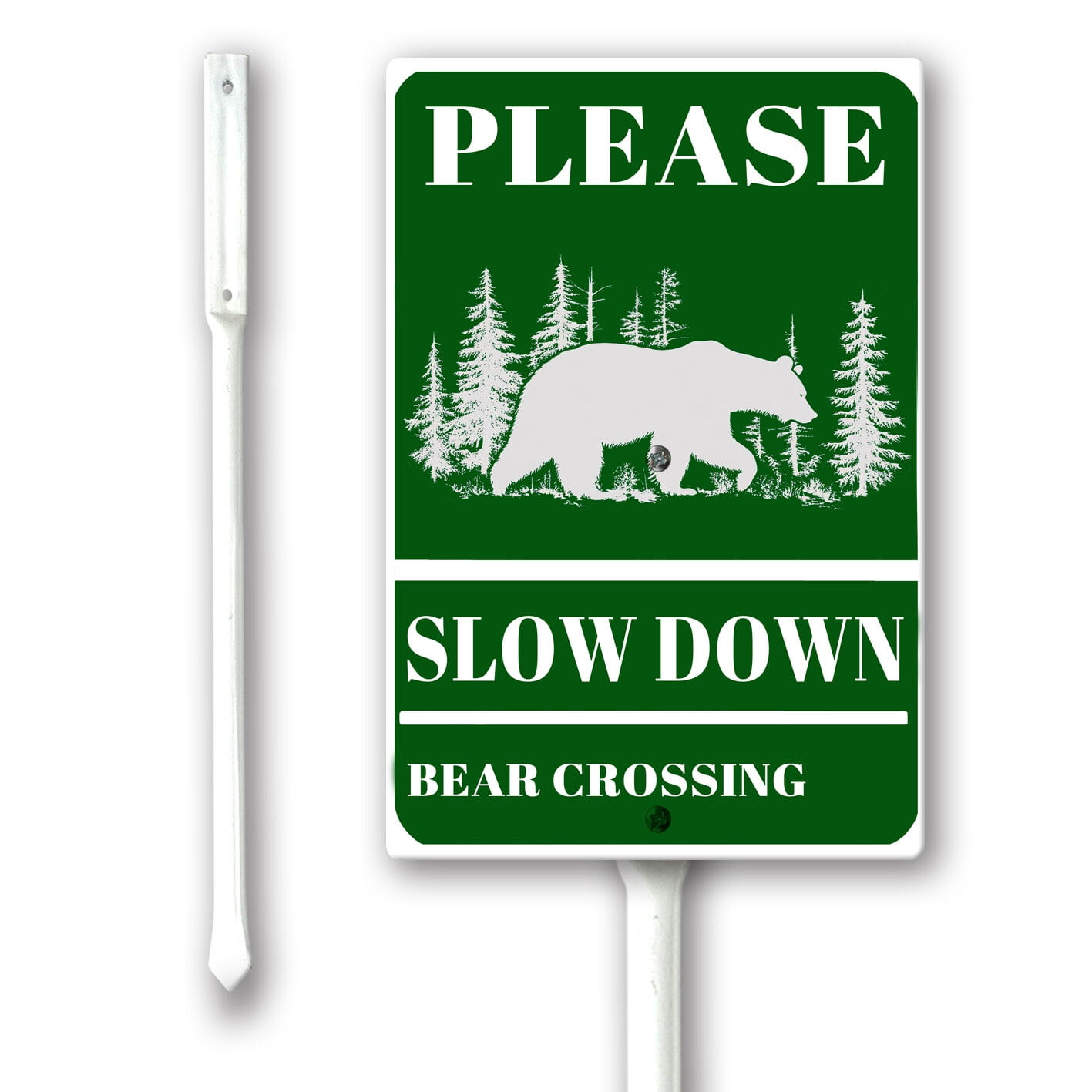Yjiankangz Yard Sign Please Slow Down Bear Crossing With Stake Sturdy ...