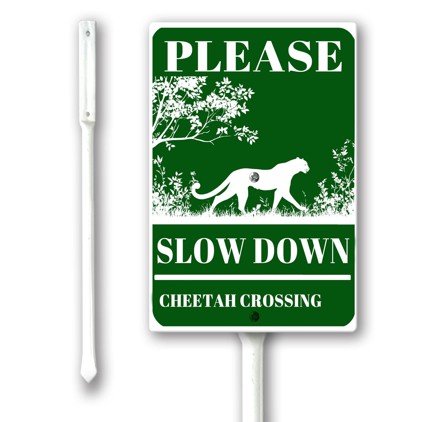 Yjiankangz Yard Sign Please Slow Down Cheetah Crossing With Stake ...